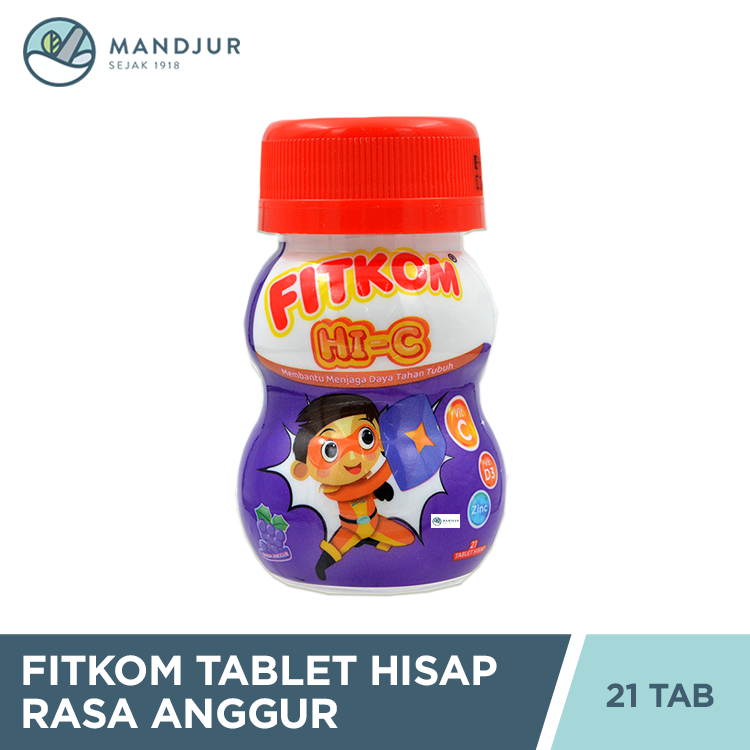 Jual Fitkom Rasa Anggur 21 Tablet - Multivitamin Tablet Hisap Anak ...