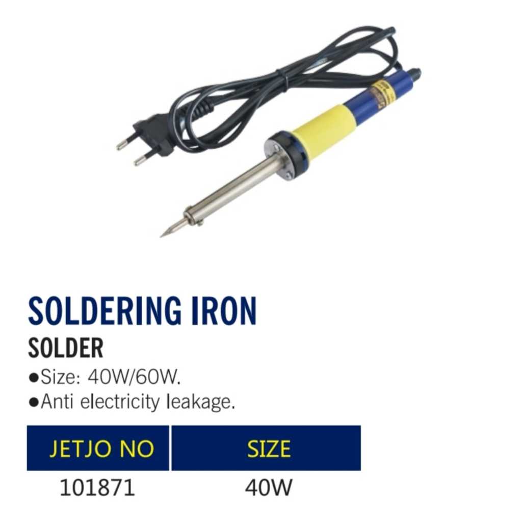 Jual Solder Listrik 40 Watt JETJO TOOLS 101871 / Soldering Iron JETJO ...