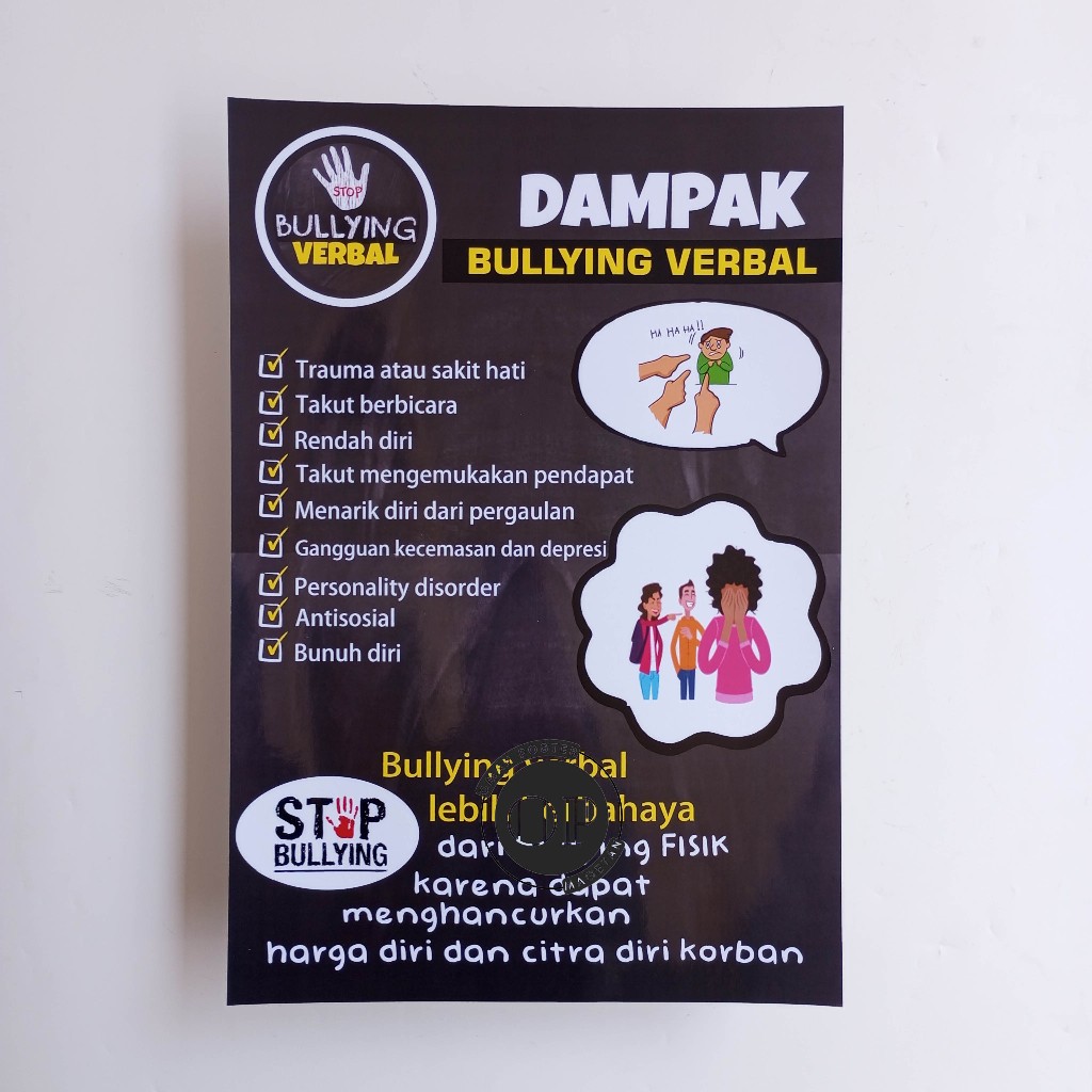 Jual Poster Dampak Bullying Verbal - Stop Perundungan - Bullying Verbal ...