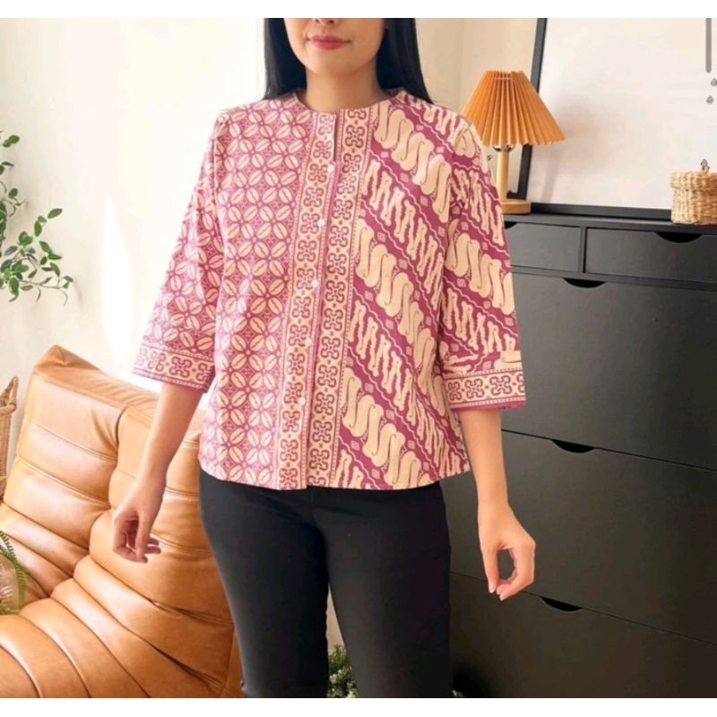Jual Olivia Blouse Batik (dari alys batik) | Shopee Indonesia