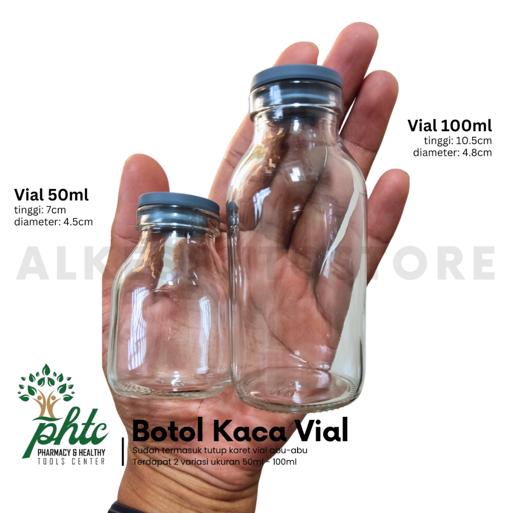 Jual BOTOL VIAL 50ml l BOTOL ASI 50ml l BOTOL KACA 50 ML TUTUP KARET ...