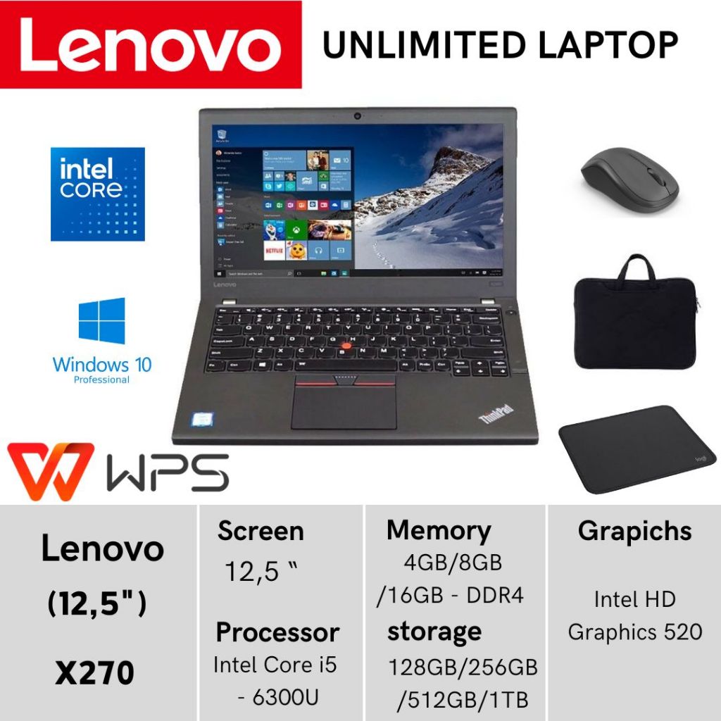 Jual LAPTOP LENOVO THINKPAD X270 i3 i5 i7 GEN 6 LAYAR 12,5 INCH MURAH DAN BERGARANSI | Shopee ...