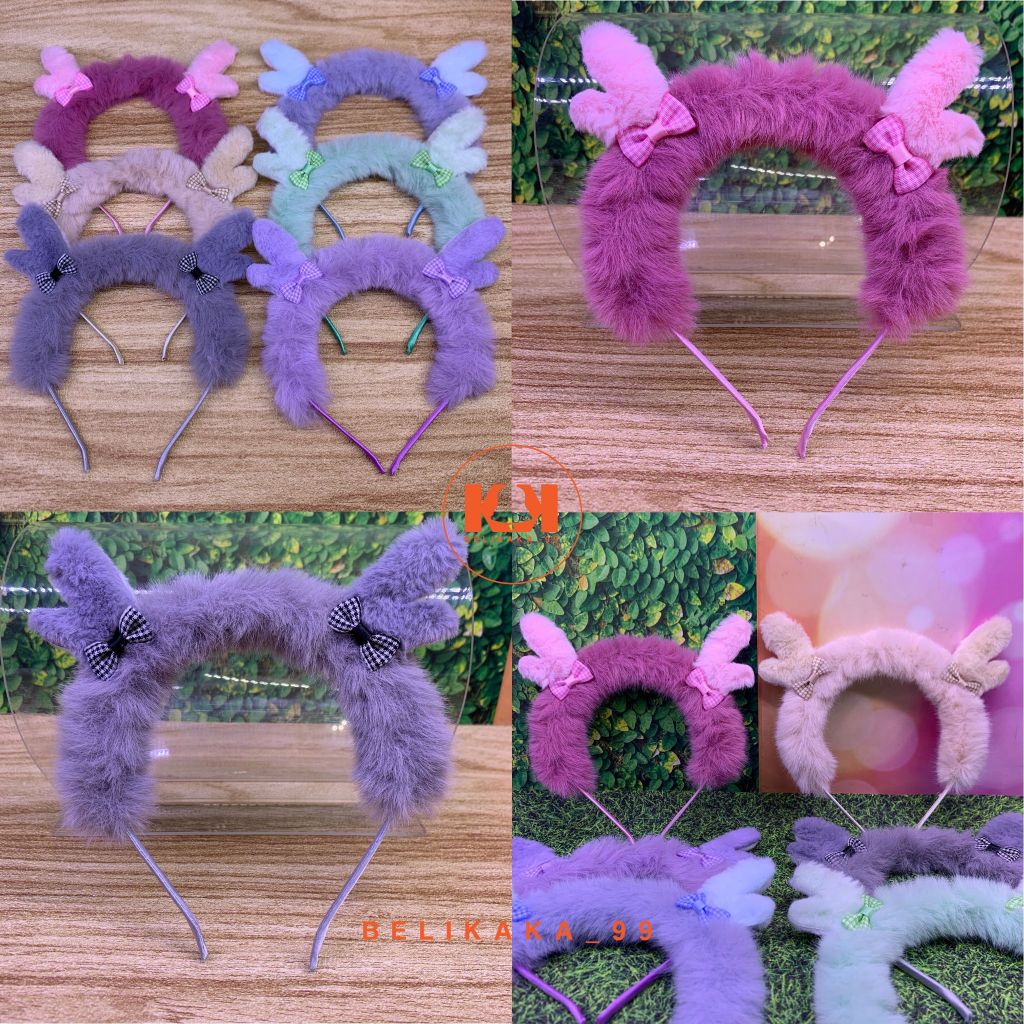 Jual BANDO BULU ANAK KUPING TANDUK RUSA WARNA POLOS VARIASI PITA KOTAK ...