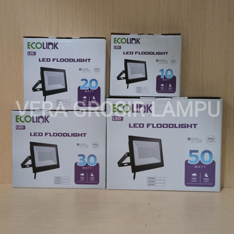 Jual Lampu sorot ECOLINK LED Floodlight 10W 20W 30W 50W Super terang ...