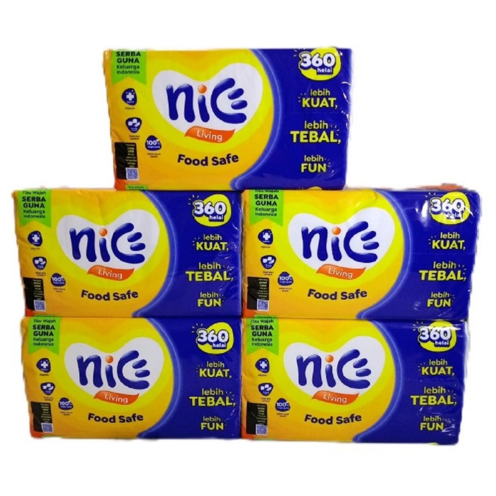 Jual TISU NICE 360 PLY 5 PACK / TISU KERING / TISU WAJAH | Shopee Indonesia