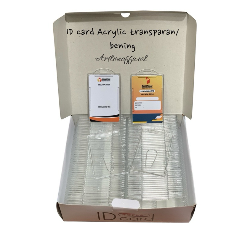 Jual Id Card Acrylic/Akrilik transparan Bening isi box 100 pcs| muat ...