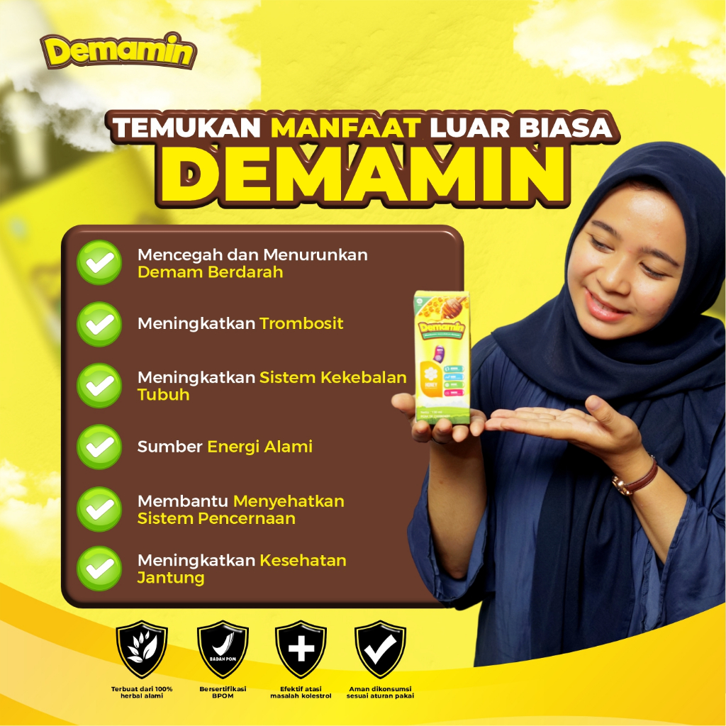 Jual Herbal Demamin Madu Alami 100% Asli Atasi Flu,Batuk Berdahak,dan ...