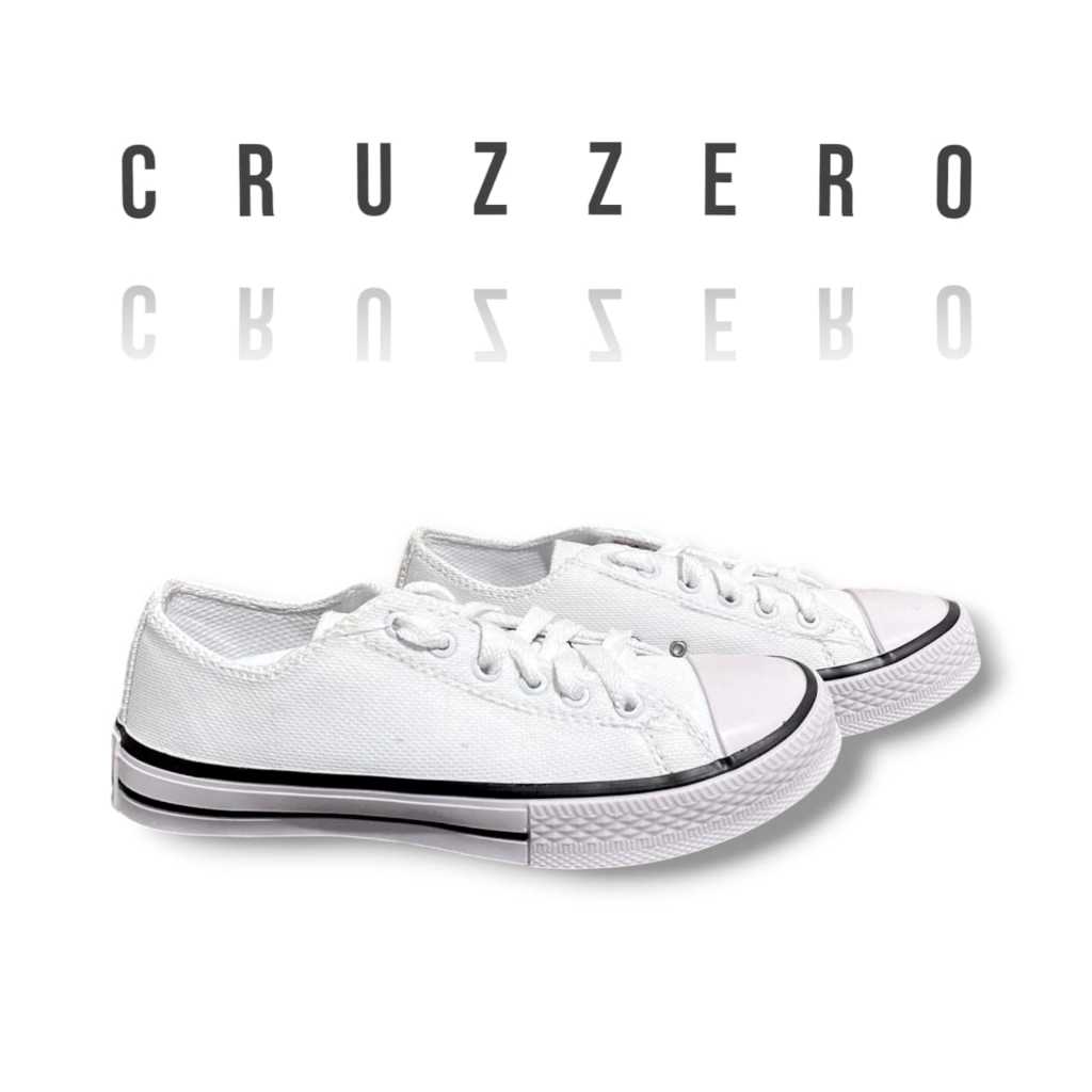 Jual CRUZZERO - sepatu full putih pria wanita canvas full white low ...