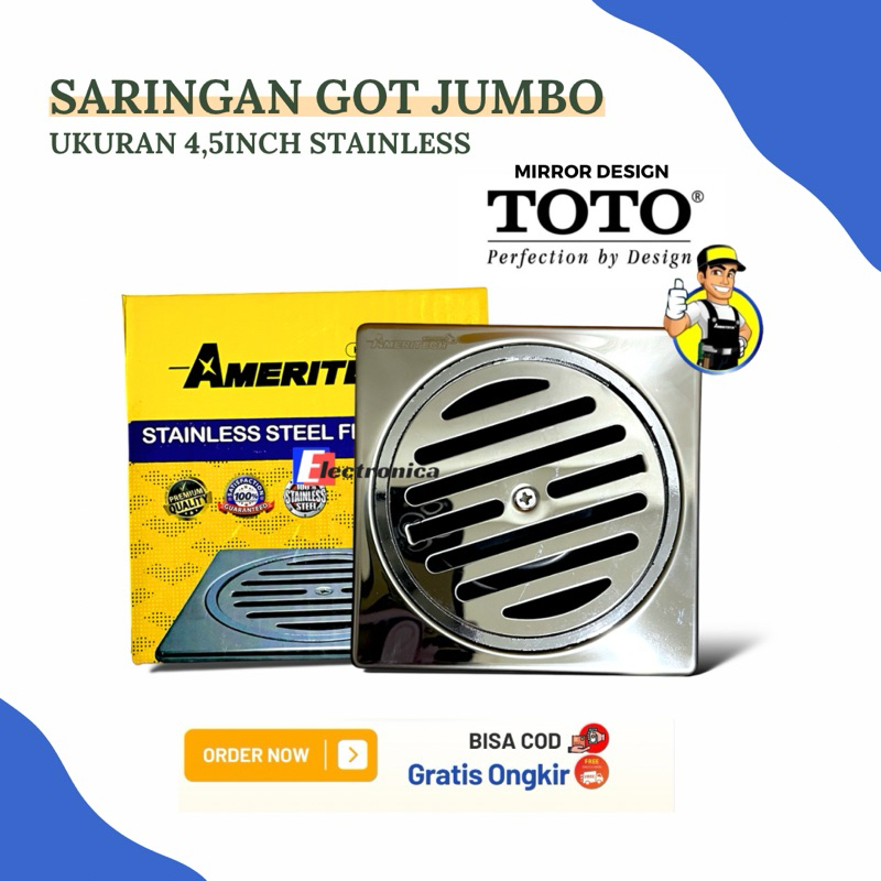 Jual FLOOR DRAIN SARINGAN GOT AFUR LANTAI KAMAR MANDI ANTI BAU KECOAK STAINLESS / SARINGAN GOT ...