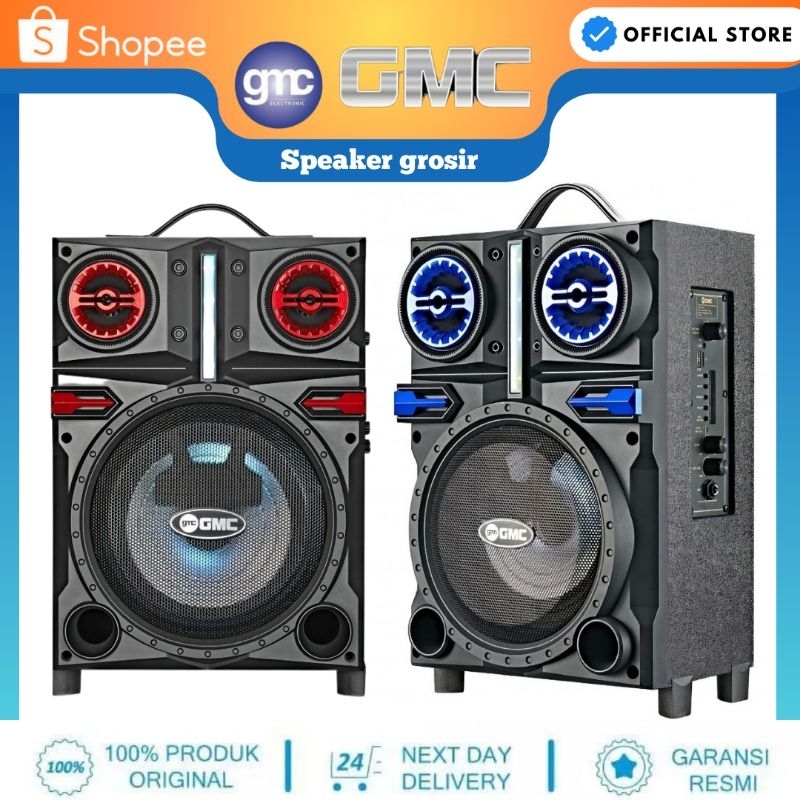 Jual speaker portable GMC 897Q bluetooth karaoke radio extra power free ...