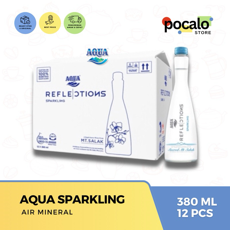 Jual Aqua Reflections Sparkling 380ML ( 12 pcs ) | Shopee Indonesia