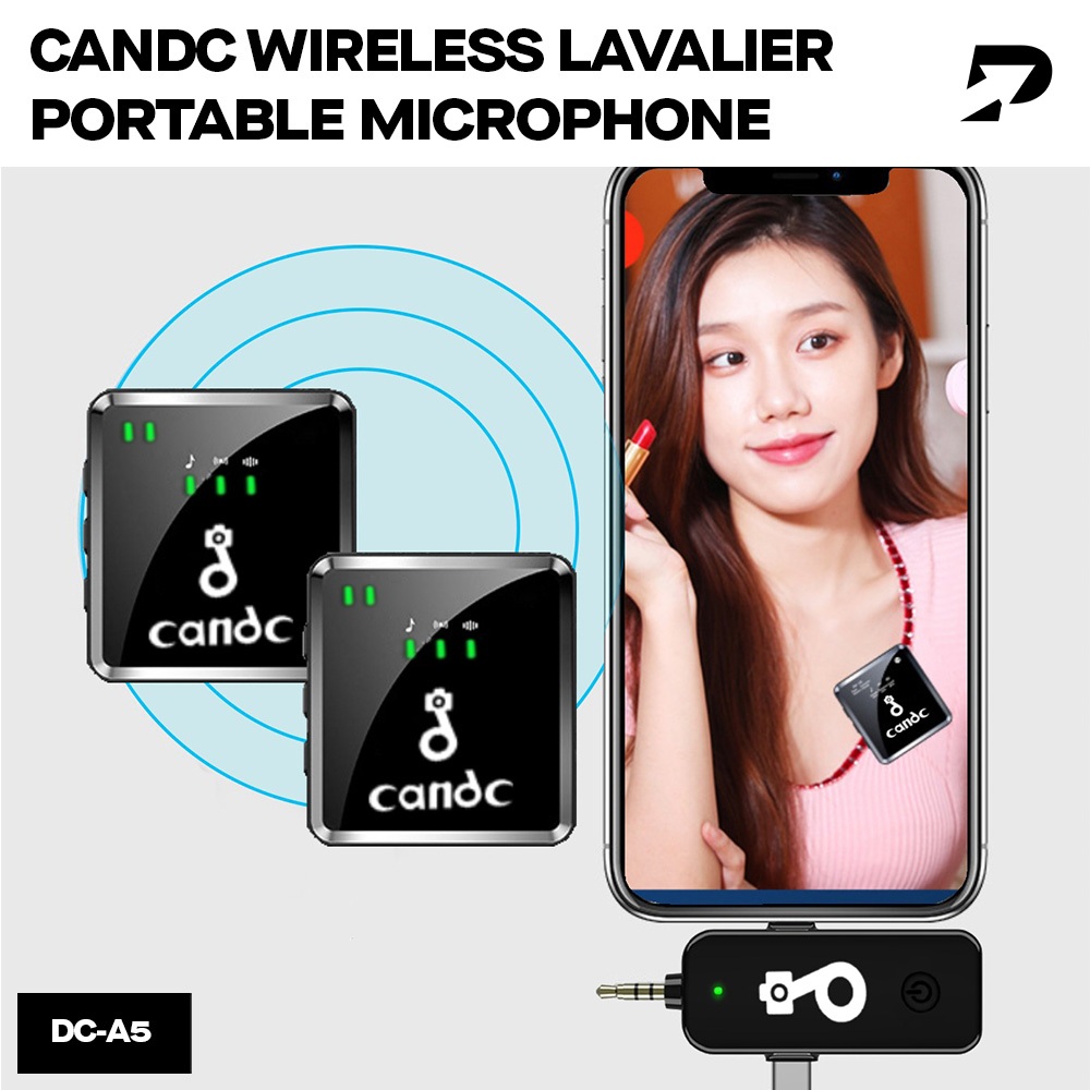 Jual CANDC DC-A5 WIRELESS LAVALIER PORTABLE DUAL MICROPHONE CLIP ...