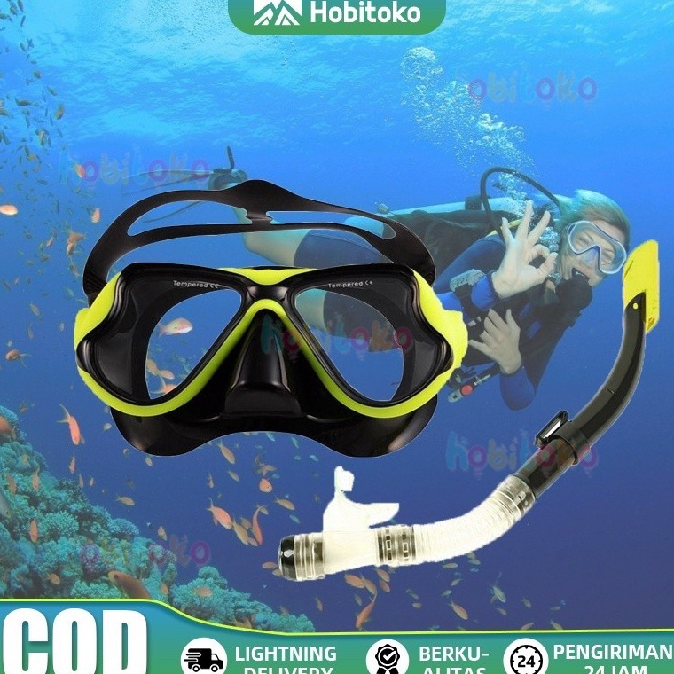 Jual Harga Bersahabat Kacamata Renang Snorkel PVC Diving 1723 3PC13KG ...