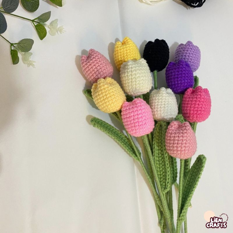 Jual crochet tulip flower bunga tulip rajut aesthetic bunga rajut ...