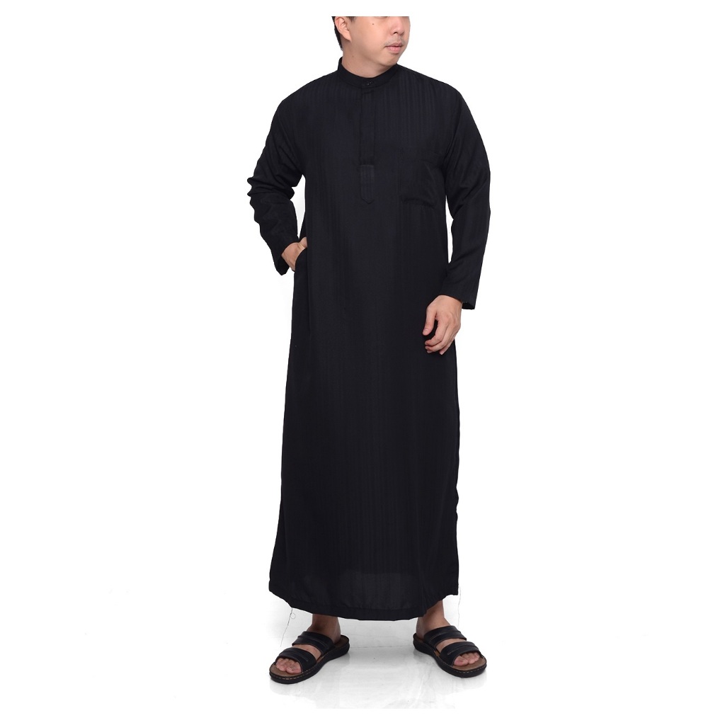 Jual Jubah Gamis Pria Panjang Hitam Putih Polos Dewasa | Shopee Indonesia