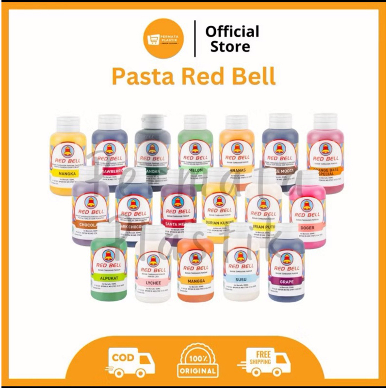 Jual Pasta Red Bell Perisa Makanan Minuman Redbell Pandan Strawbery ...