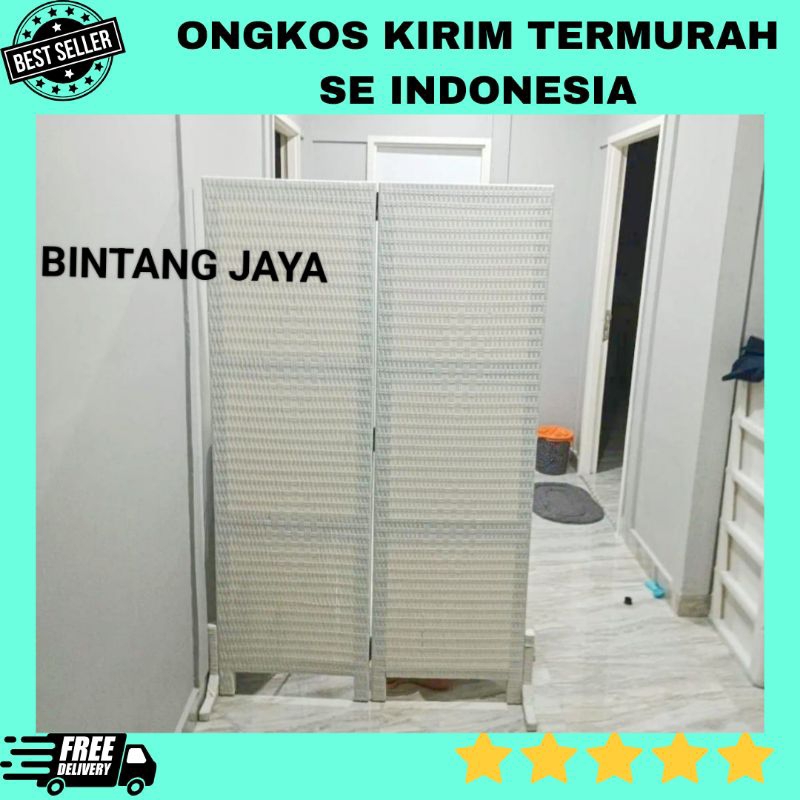 Jual ( 2 Panel ) Sketsel Pembatas Ruangan Rotan Sintetis Partisi ...