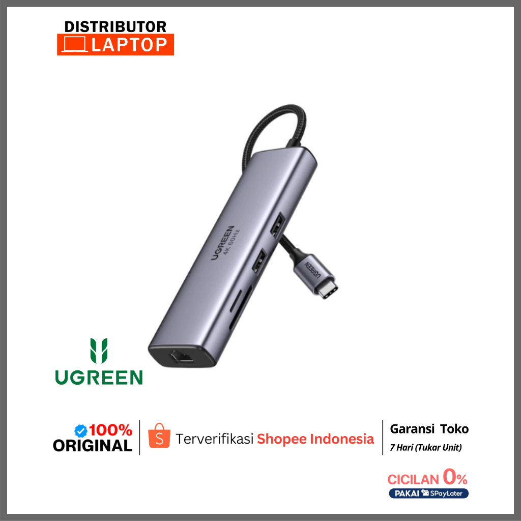 Jual Murah - Ugreen HUB 7 in 1 Type C To USB 3.0 HDMI 4K 30Hz Display 90568 | Shopee Indonesia