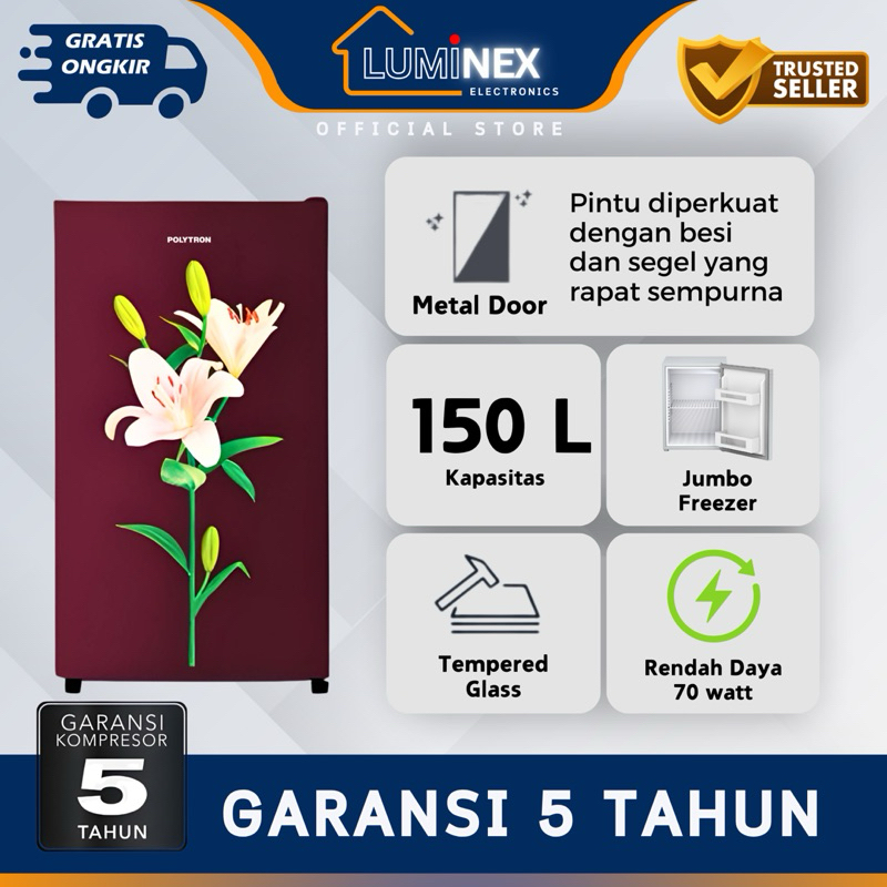 Jual LEMARI ES KULKAS 1 PINTU POLYTRON PRB 157 PR/LB | Shopee Indonesia