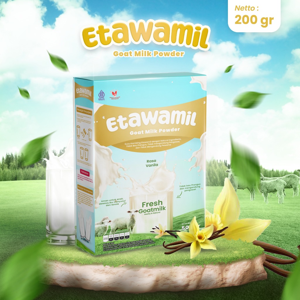Jual Susu Kambing ETAWAMIL Bubuk - Susu Etawa Rasa Vanilla Vanila Halal ...