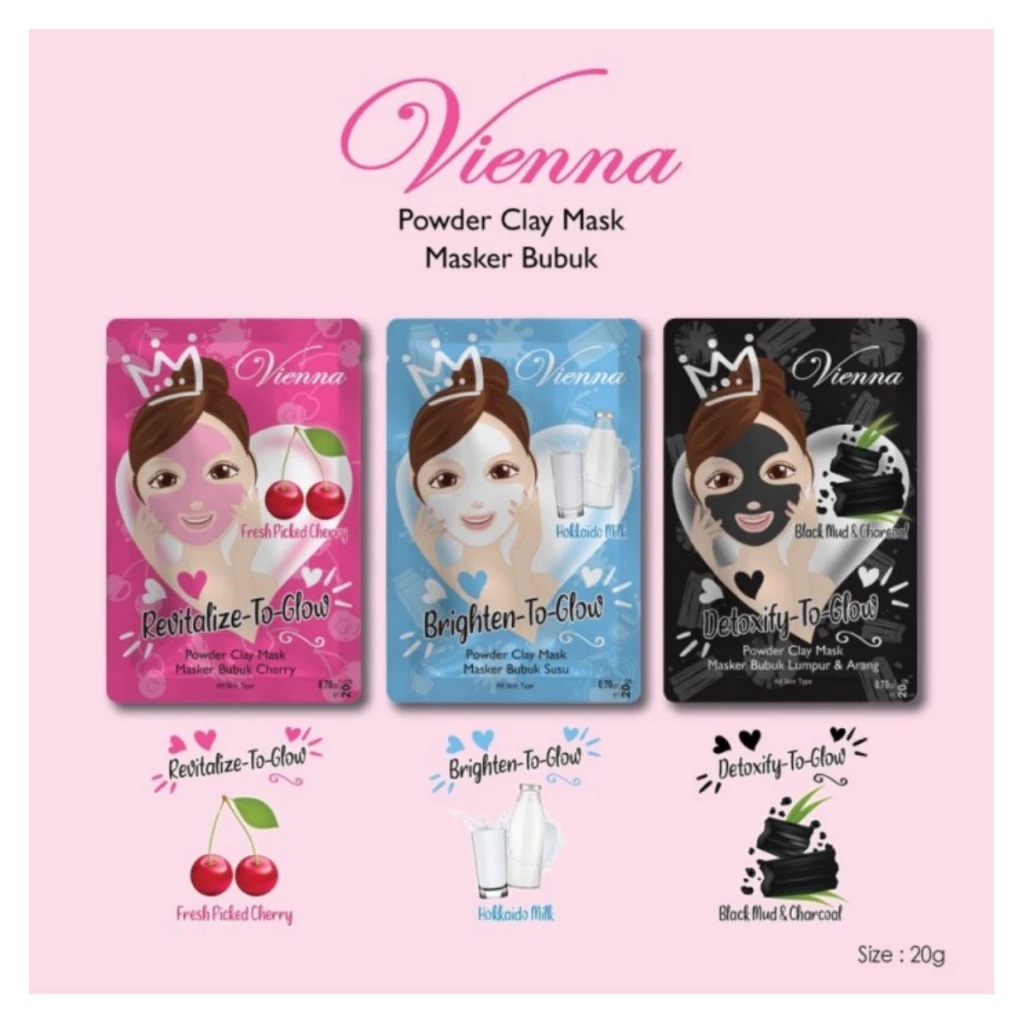 Jual VIENNA POWDER CLAY MASK 20G | Shopee Indonesia