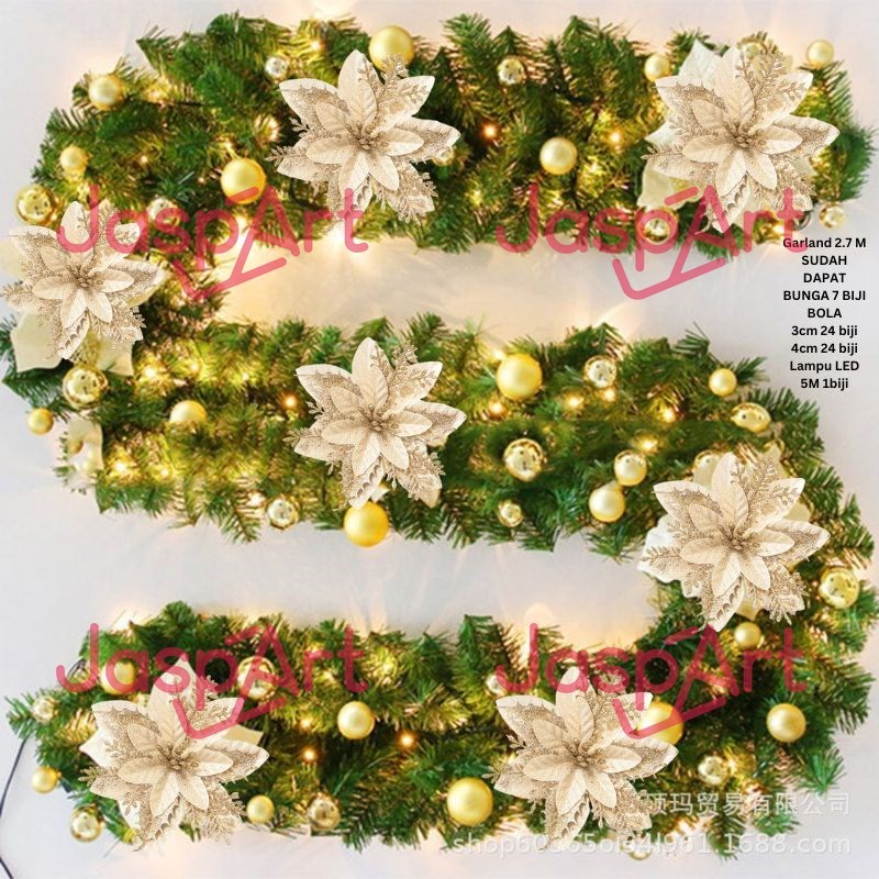Jual Garland Natal Daun Garland Hijau Aksesoris Pohon Natal Hijau ...