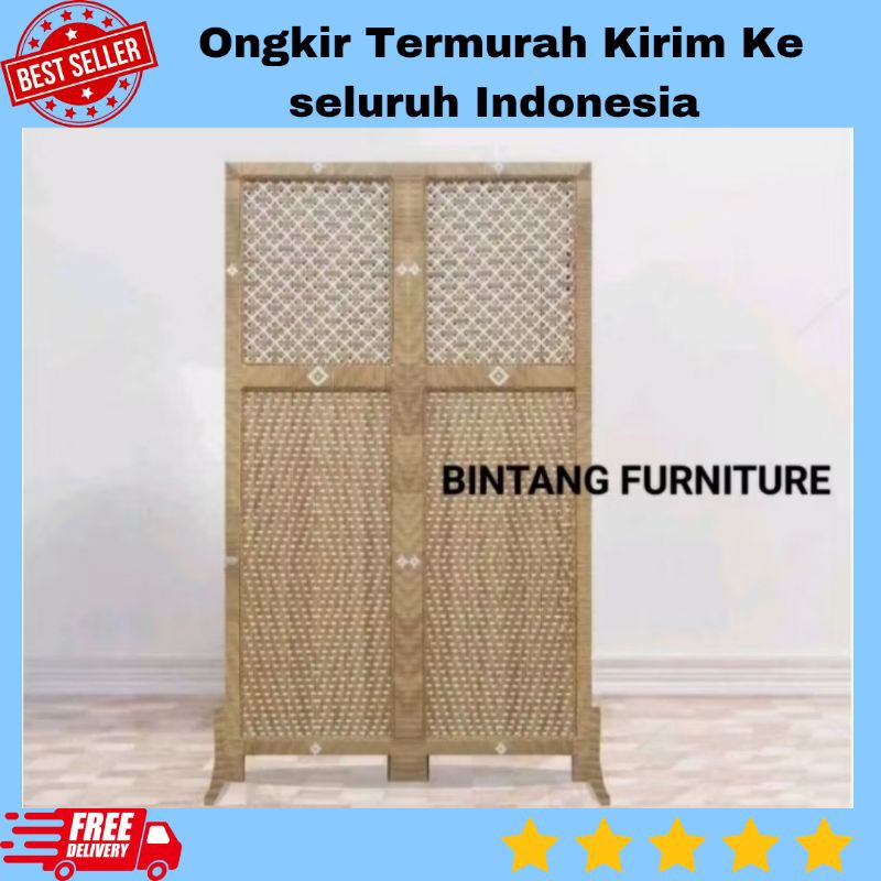 Jual 2 PINTU Sketsel Rotan Sintetis Partisi Penyekat Ruangan Minimalis ...