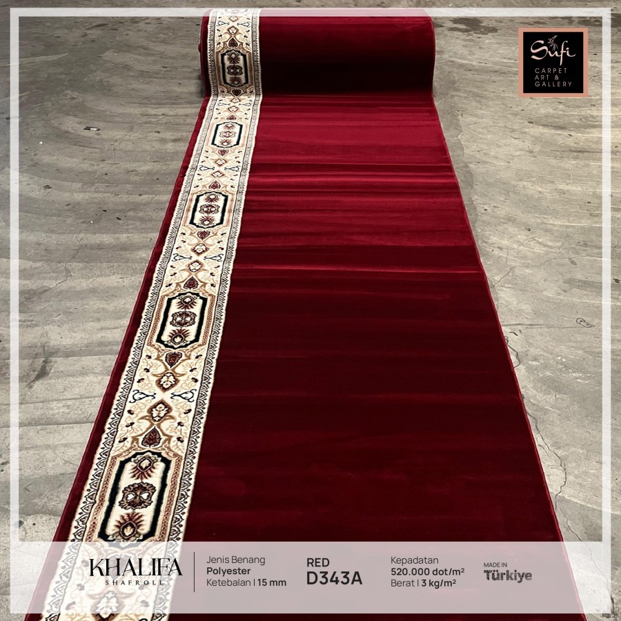 Jual Karpet Masjid Design Turki Meteran Khalifah D343A Red | Shopee ...