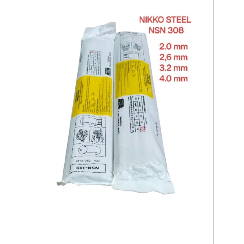 Jual NIKKO STEEL NSN 308 2.0 mm 2,6 mm 3,2 mm 4.0 mm Kawat Las Stainless | Shopee Indonesia