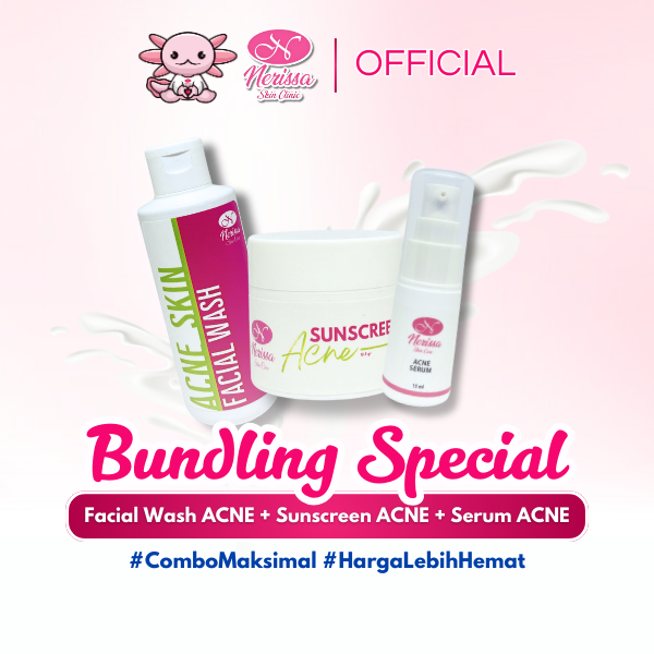 Jual COMBO 3 FACIAL WASH ACNE, SUNSCREEN ACNE, DAN SERUM ACNE ...