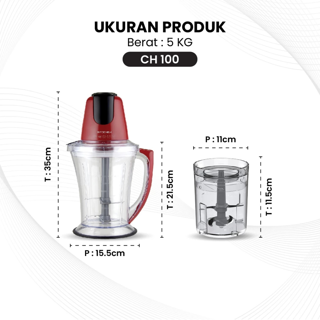 Jual Gerhana_Bira - Mitochiba Food Chopper Ch100 Blender 1,5L Penghalus ...