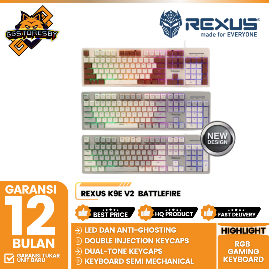 Jual Rexus K9E V2 Battlefire Rgb Gaming Keyboard | Shopee Indonesia