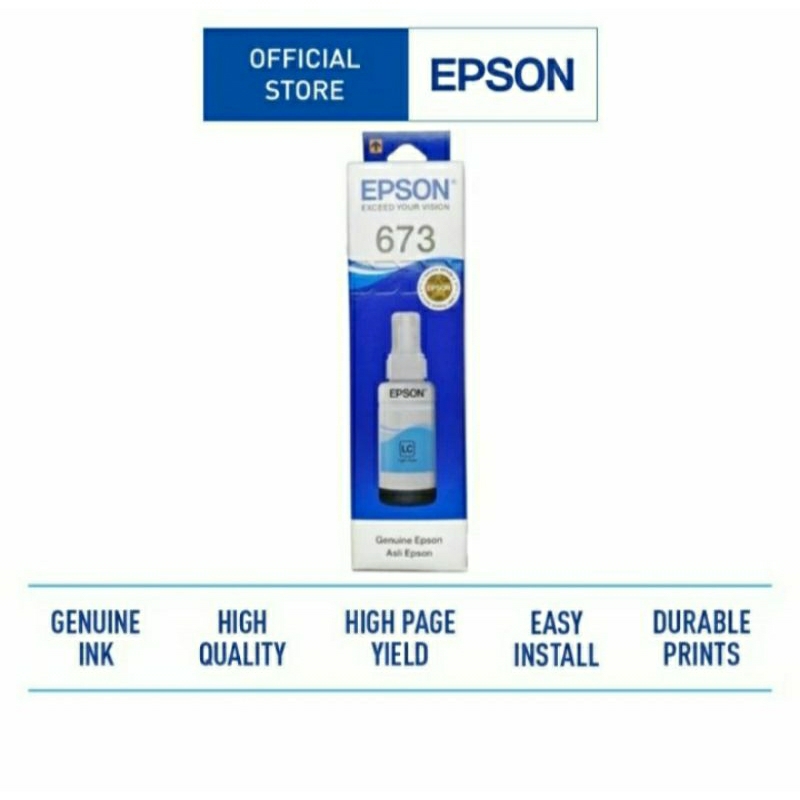 Jual Tinta Epson 673 LC original T6735 - Light Cyan | Shopee Indonesia