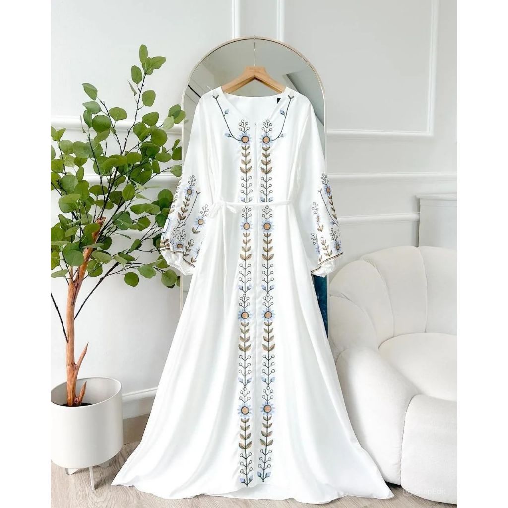 Jual RAUNA DRESS |BAHAN CRINGKLE AIRFLOW MIX BORDIR| DRESS PESTA ...