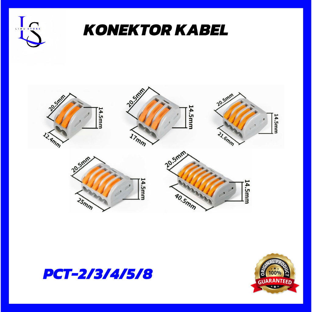 Jual Konektor Kabel PCT 212 213 214 215 218 Terminal Wago Penghubung Kabel Cage Lamp | Shopee ...