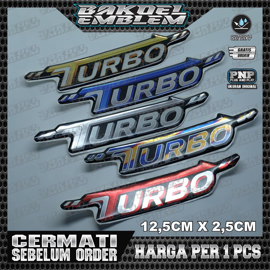 Jual emblem turbo yamaha nmax / emblem timbul nmax turbo / emblem ...