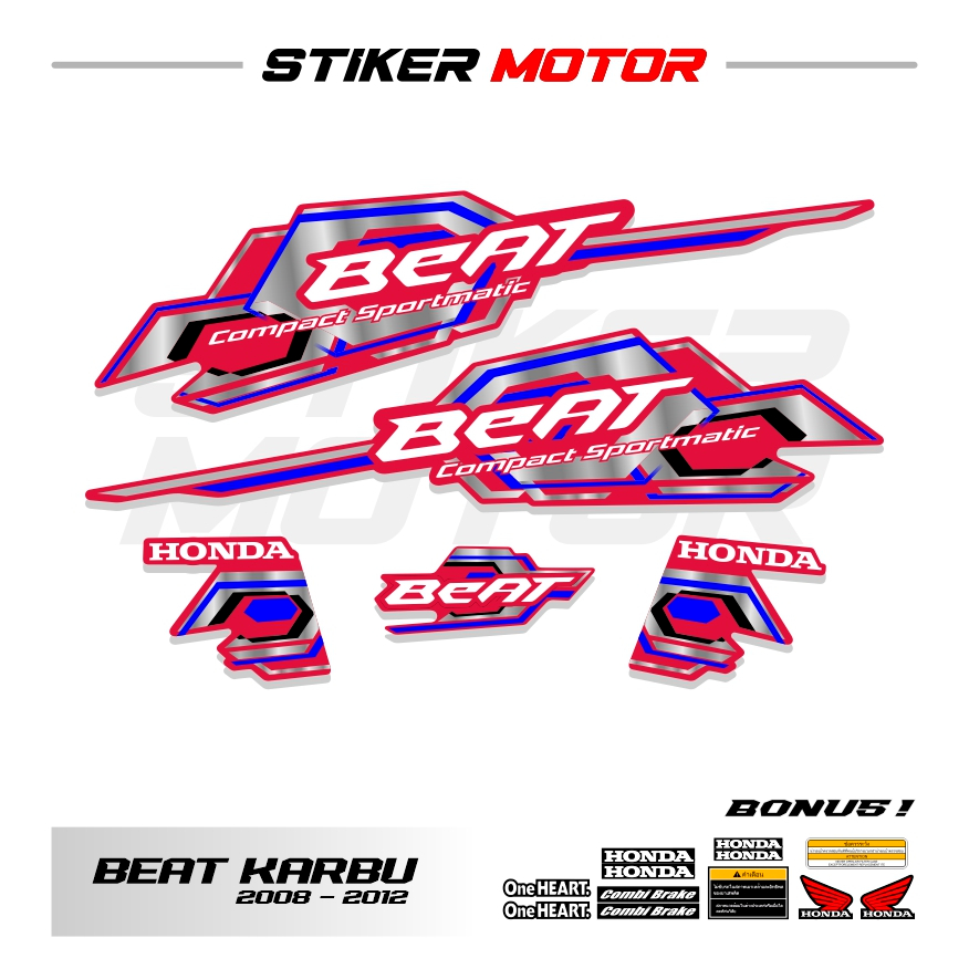 Jual BK32 Striping Stiker Sticker Lis Honda Beat Karbu Carbu Lama 2008 ...