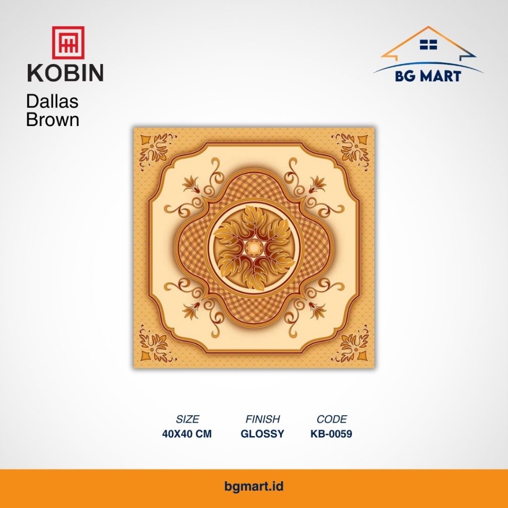 Jual KOBIN Keramik Lantai 40x40 Dallas Brown KW A | Shopee Indonesia