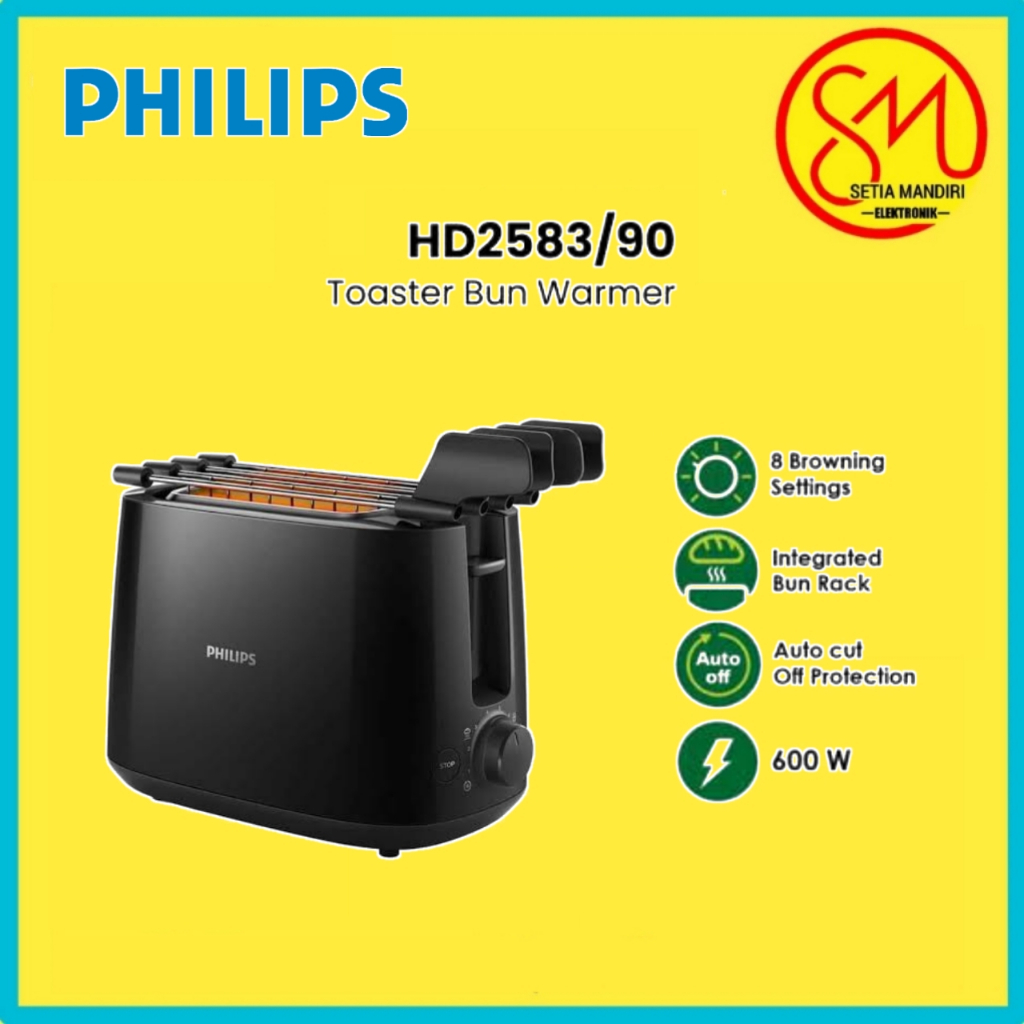 Jual Philips Toaster HD2583/90 Bunwarmer with Sandwich Rack ...