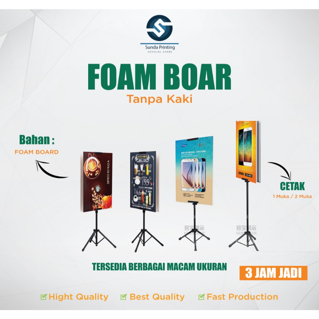 Jual TRIPOD BANNER | FOAM BOARD | POSTER BOARD | CUSTOM 1MUKA TANPA ...