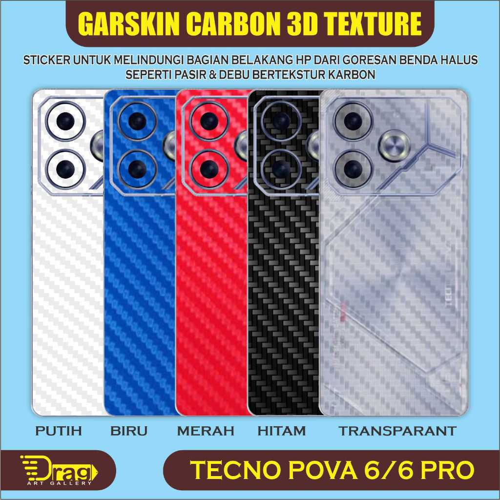 Jual Sticker Garskin Anti Jamur TECNO POVA 6 6 Pro Skin Carbon Karbon ...