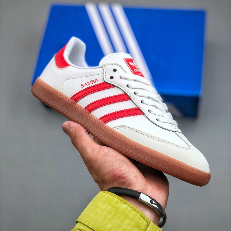 Jual Sepatu Adidas Samba OG White Solar Red Gum Original BNIB Authentic ...