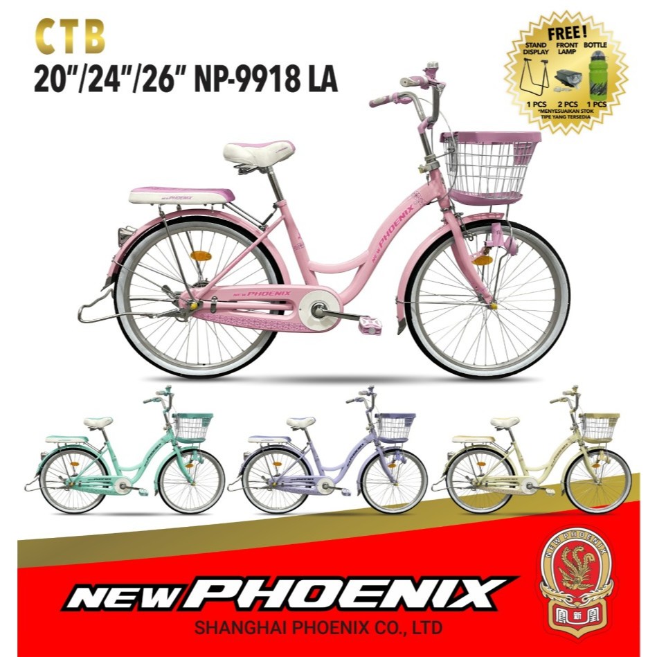 Jual SEPEDA MINI WANITA NEW PHOENIX 9918 LA UKURAN 20, 24 DAN 26 INCH ...