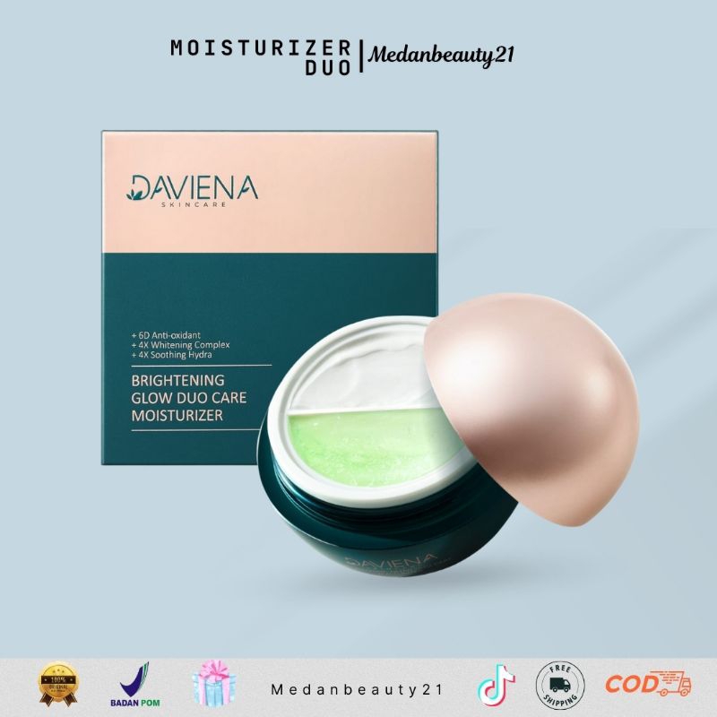 Jual DAVIENA SKINCARE BRIGHTENING GLOW DUO MOISTURIZER 15g+15g | Shopee ...