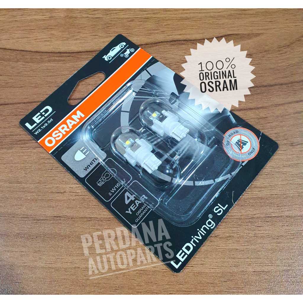 Jual Lampu Mundur Mobil OSRAM LED W16W T16 Putih 6000K 12V 2Watt ...