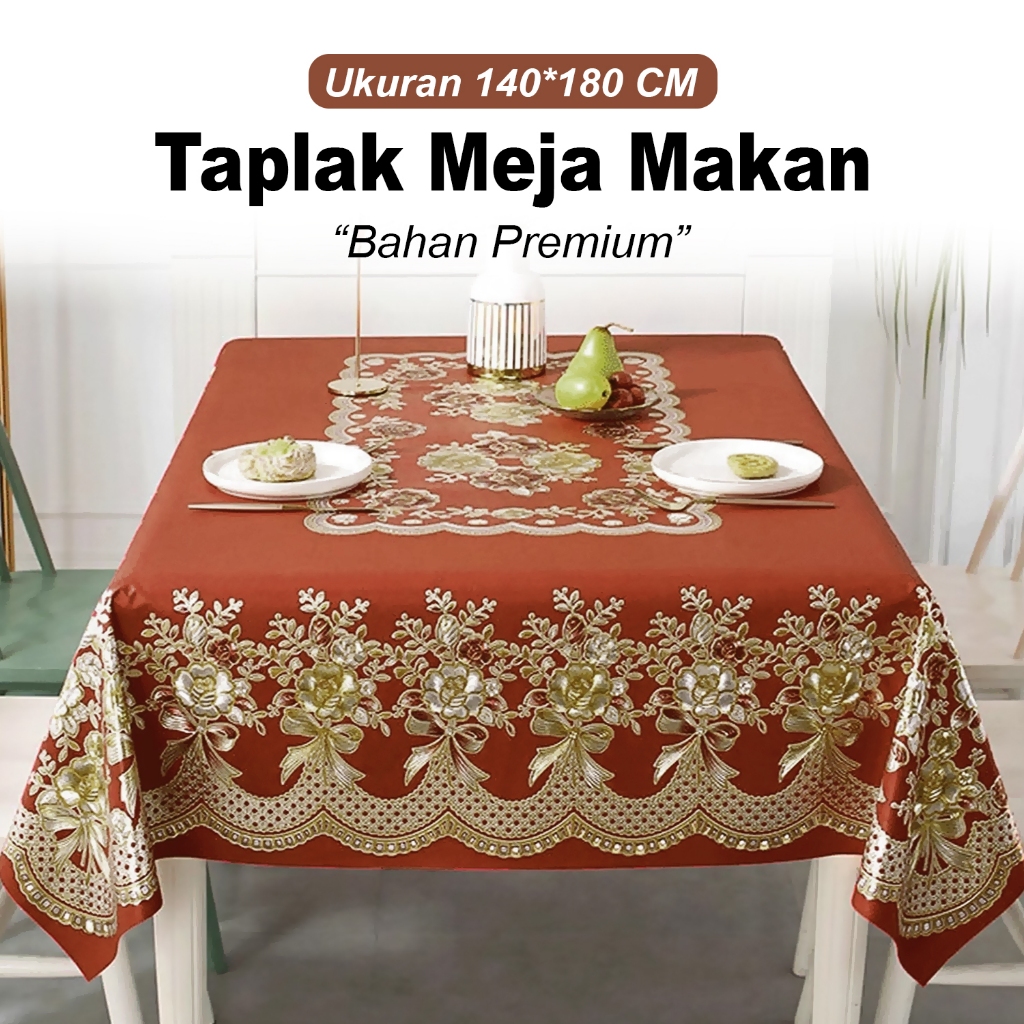 Jual Taplak Meja Makan Premium Anti Air 140x180 Cm / Taplak Meja Makan Tebal Jumbo Waterproof ...