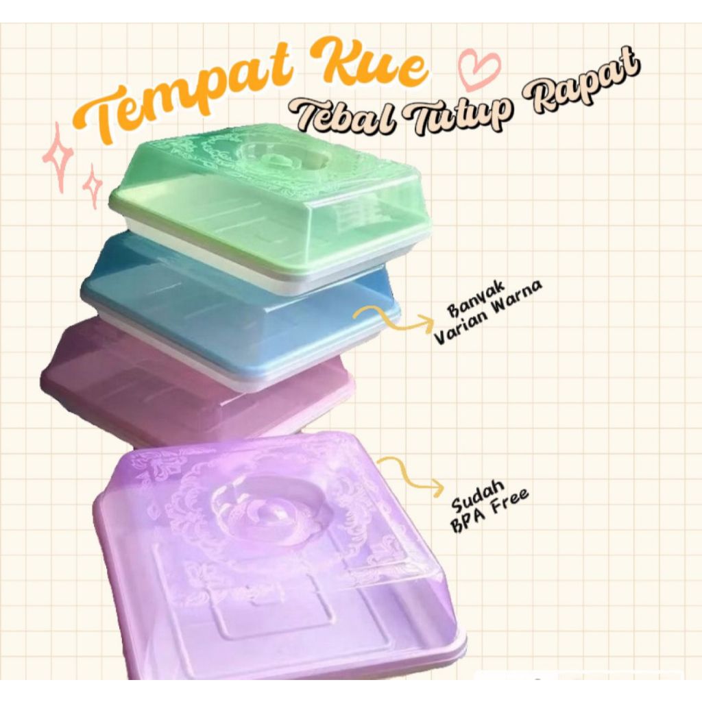 Jual TEMPAT KUE TEMPAT ROTI SEGI TEMPAT ROTI KOTAK (TEBAL TUTUP RAPAT ...