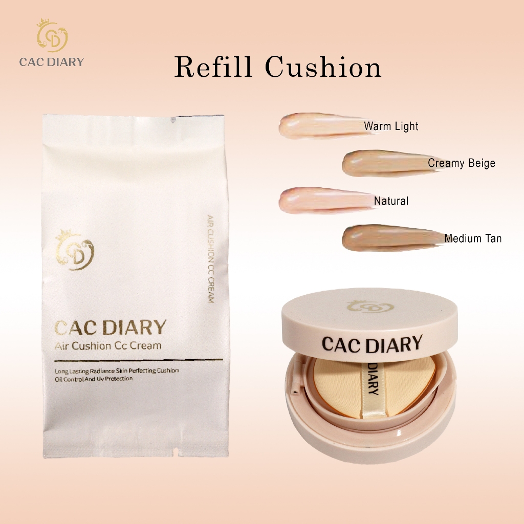 Jual CAC DIARY - All Cover Skin Refill Cushion Perfect Oil Control & UV Protection Pencerah ...