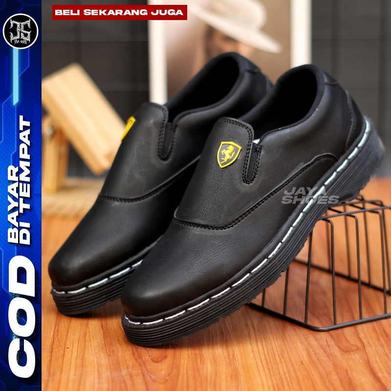 Jual Lars Sepatu Docmart Pria Loafers Hitam Casual Formal Kerja ...