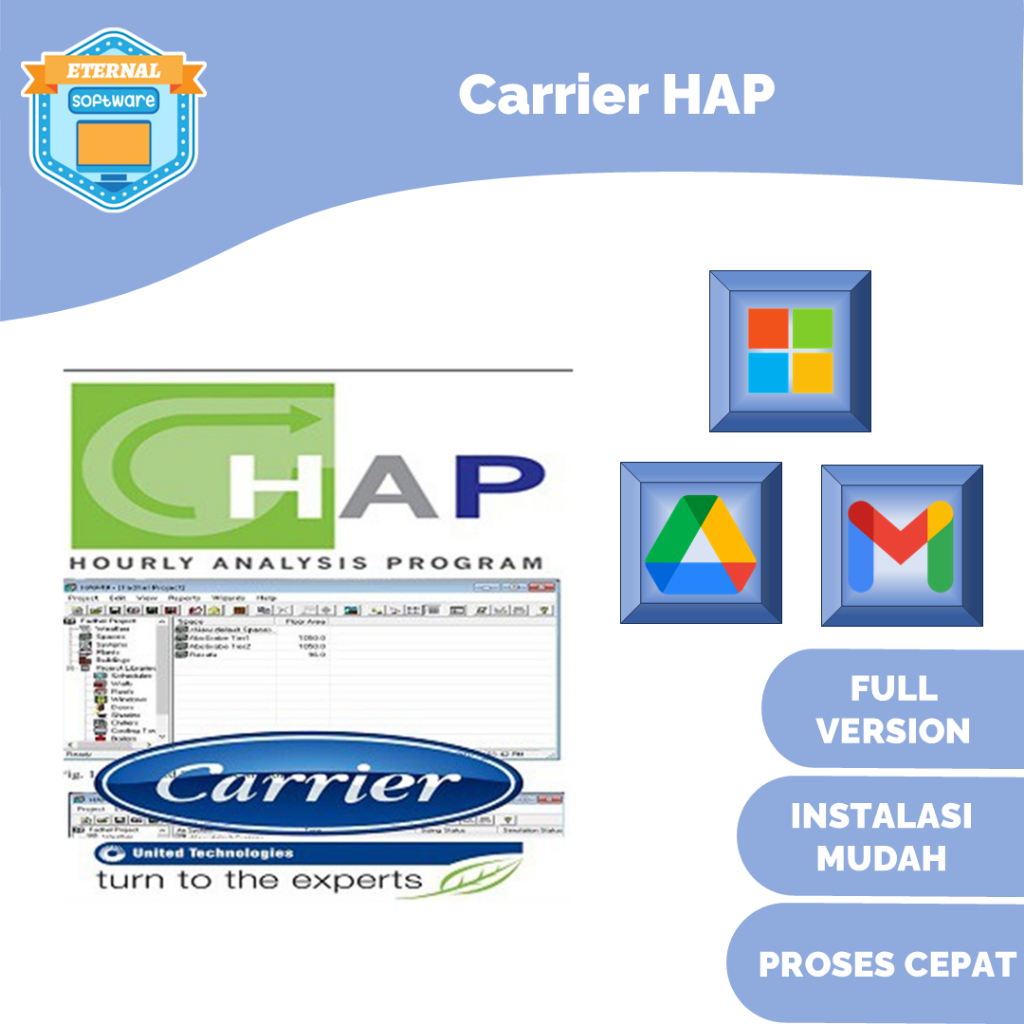Jual Carrier HAP Full Version Aplikasi Building Load Calculation Energy Modeling Full Lisensi ...